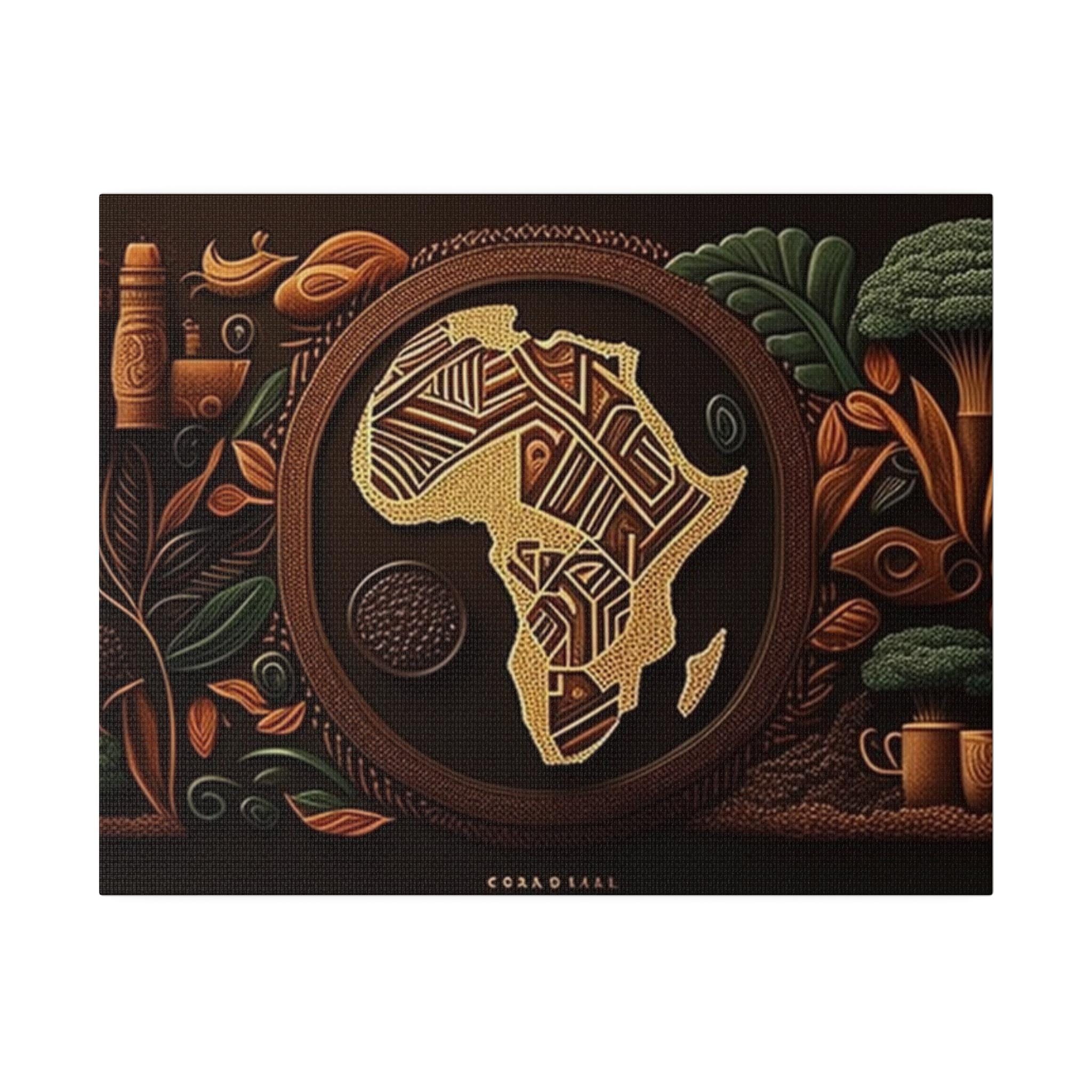 Africa Map Matte Canvas, African Wall Decor, Minimalist African Map Art ...