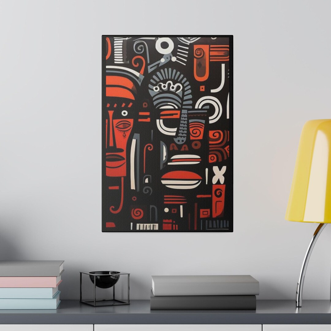 Abstract Patterns African Matte Canvas, Vibrant African-inspired Wall ...