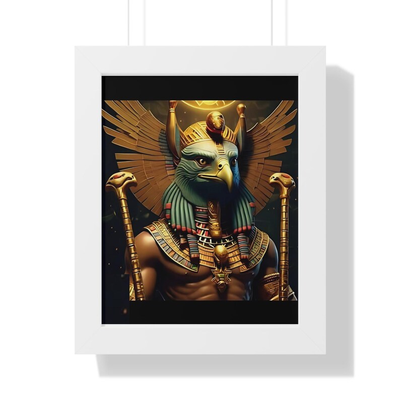 Heru (horus) Reimagined Falcon Head Framed Vertical Wall Art - Etsy