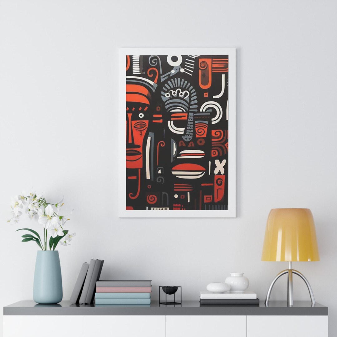 Abstract African Art Framed Poster: Modern Tribal Decor - Etsy