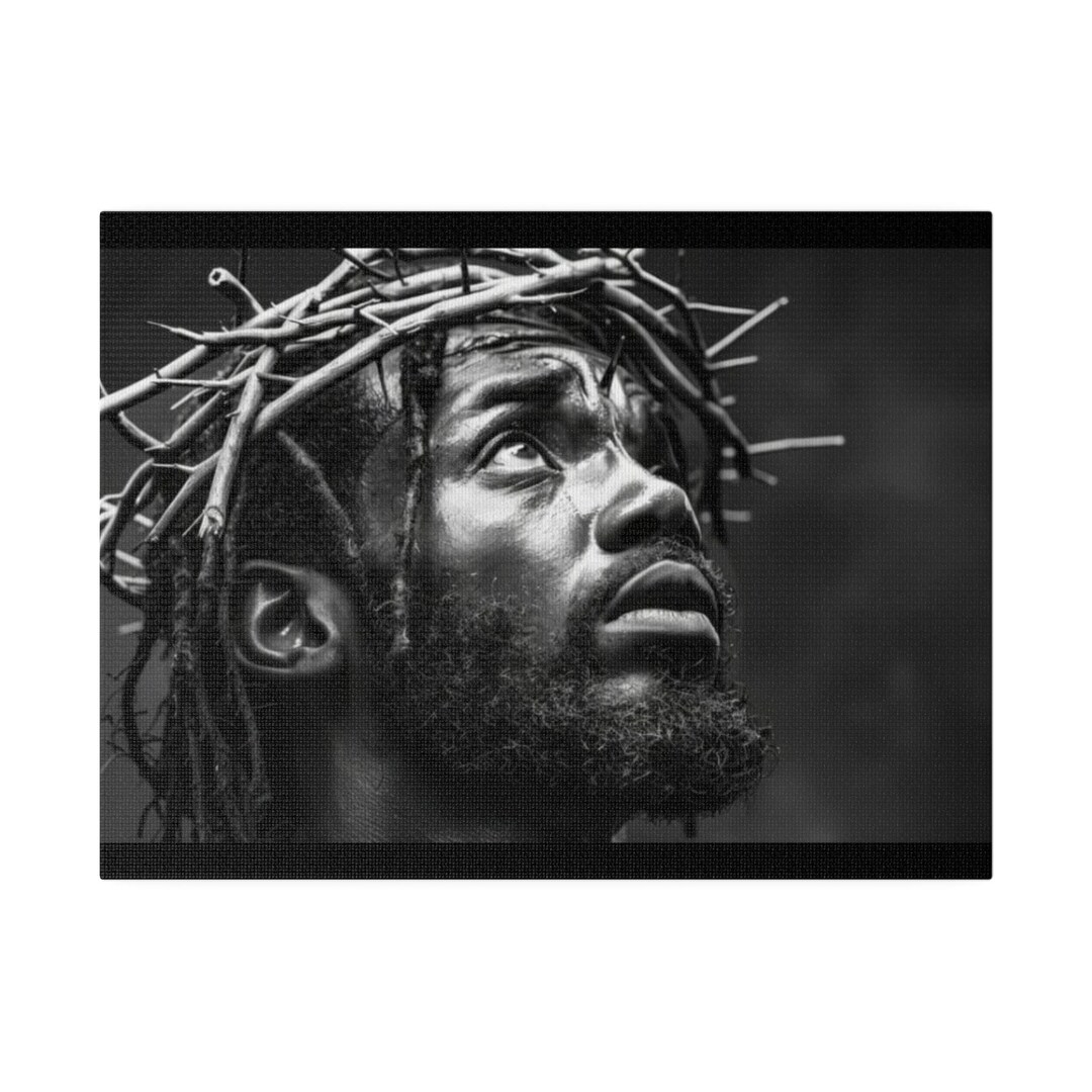 Black African Jesus Art Matte Canvas, Unique Religious Wall Decor ...
