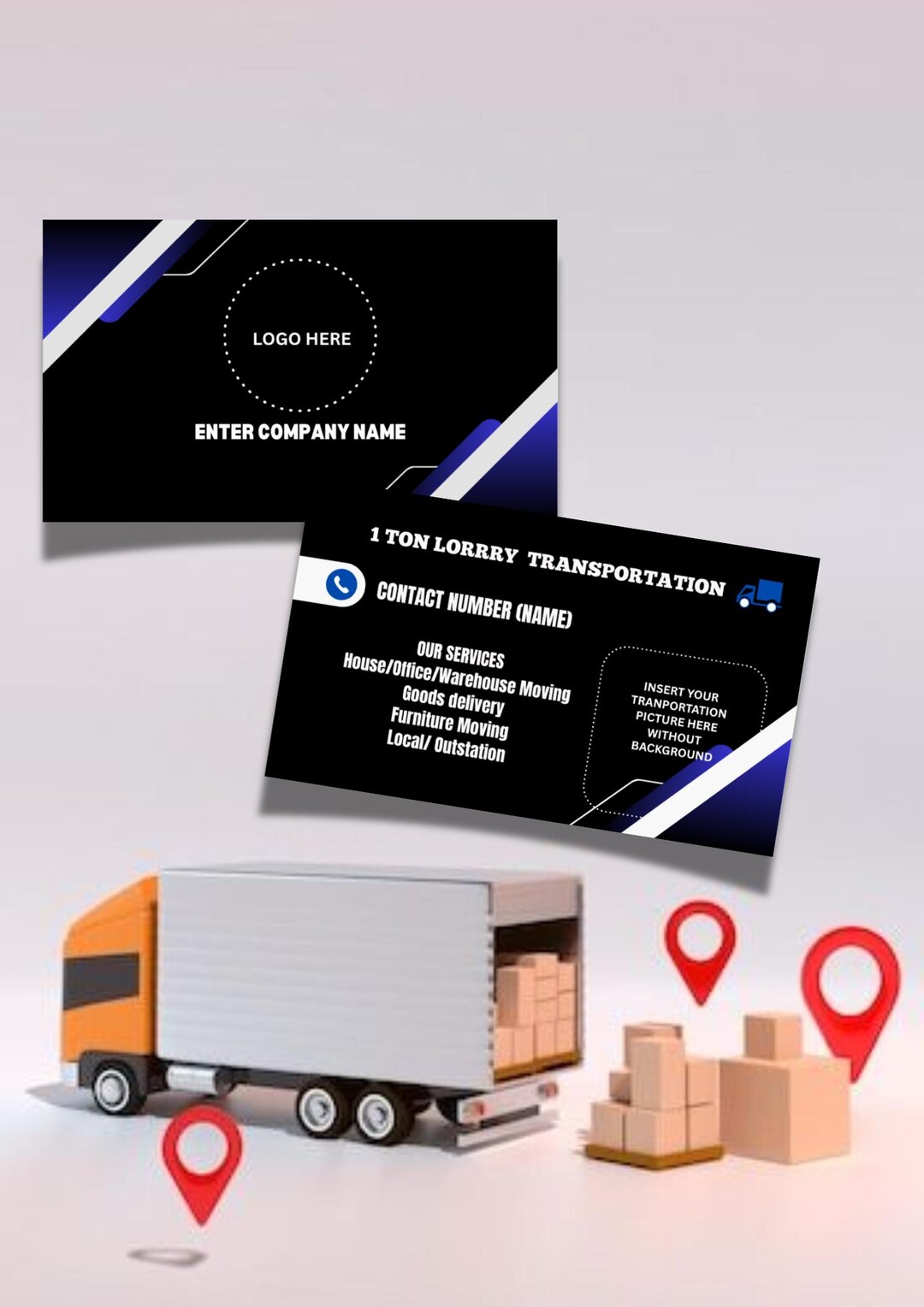 Transporter Business Card Template | Editable Canva Design | Modern ...