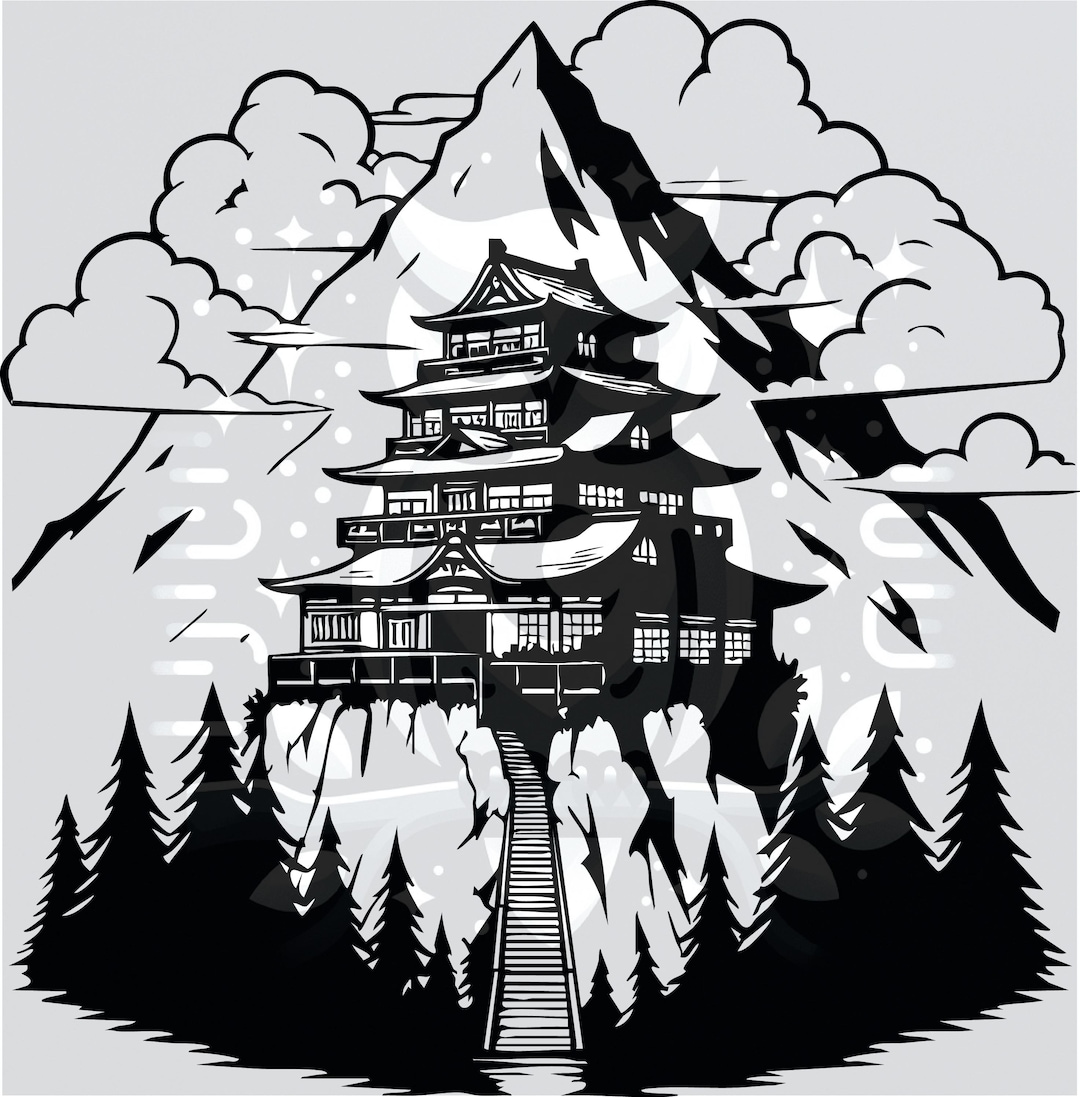 Asian Mountain SVG Digital File for Cricut, Laser Engraver, Cut Files ...