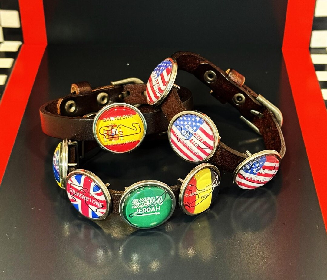 FORMULA 1 LEATHER BRACELET All F1 Grand Prix 2024 Circuits Stainless ...