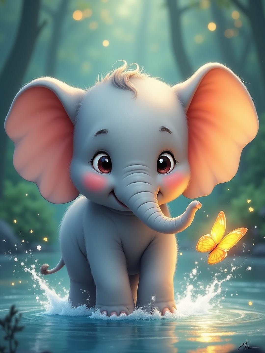 Cute Elephant Poster Digital Print for Home or Nursery - Etsy Canada