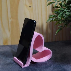 Heart-shaped 3d-printed Phone Stand | Matte Pink Valentine’s Day Gift ...