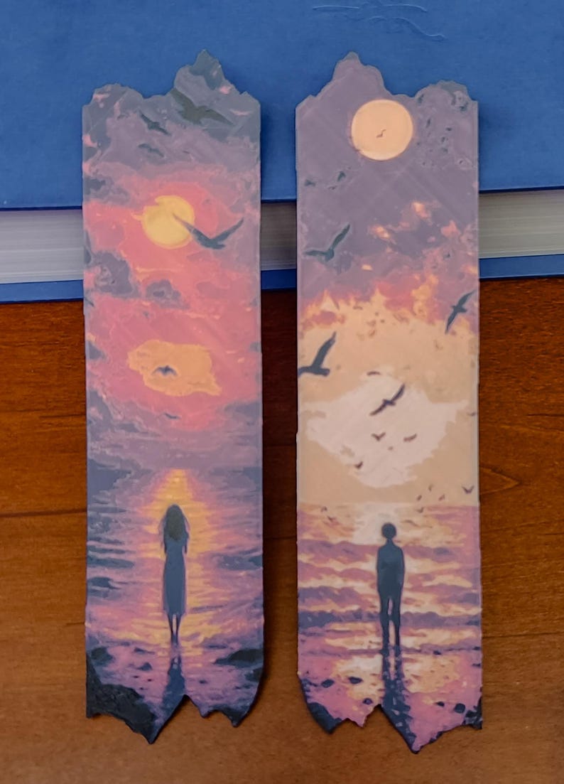 Sunset Coastal 3D Printed Bookmark Set: Dreamy Book Lover Gift - Etsy