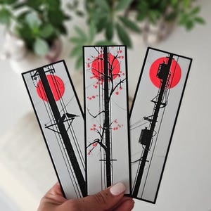 Japan Inspired Bookmark Set Japanese-inspired Red Sun Set of 3 ...