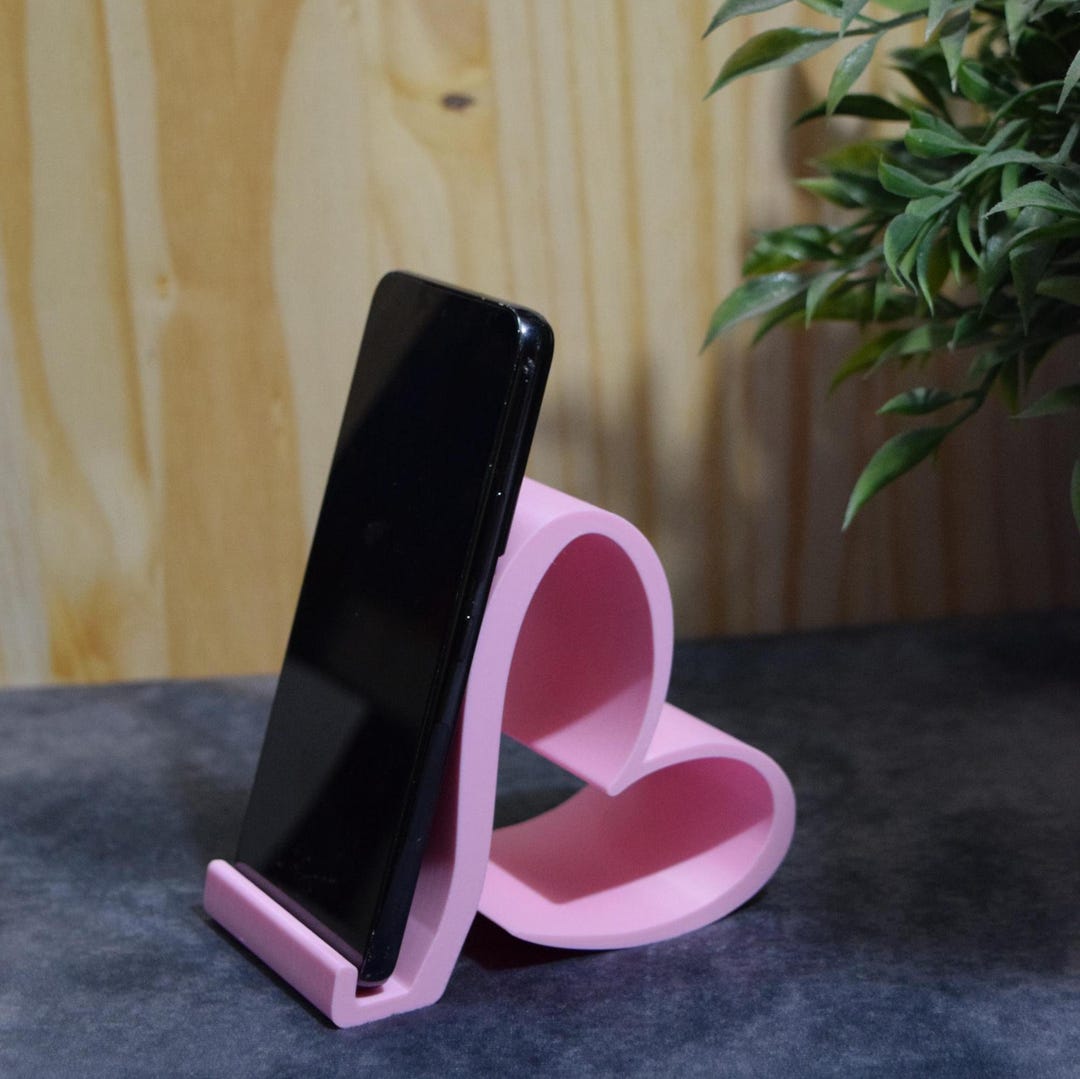 3d-printed Heart Phone Stand: Matte Pink PLA Valentine's Gift - Etsy