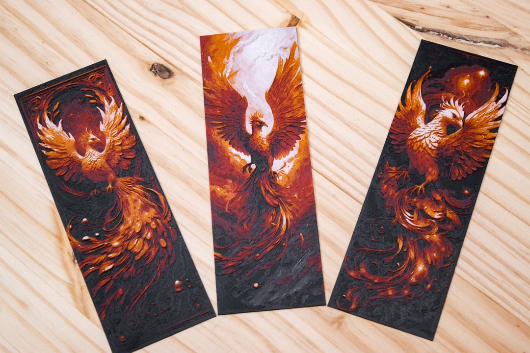 Rising Phoenix 3d-printed Bookmarks | Unique Textured Bookmark ...