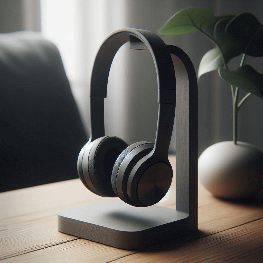 3D Printed Headphone Stand: Modern Minimalist Off-center Design - Etsy