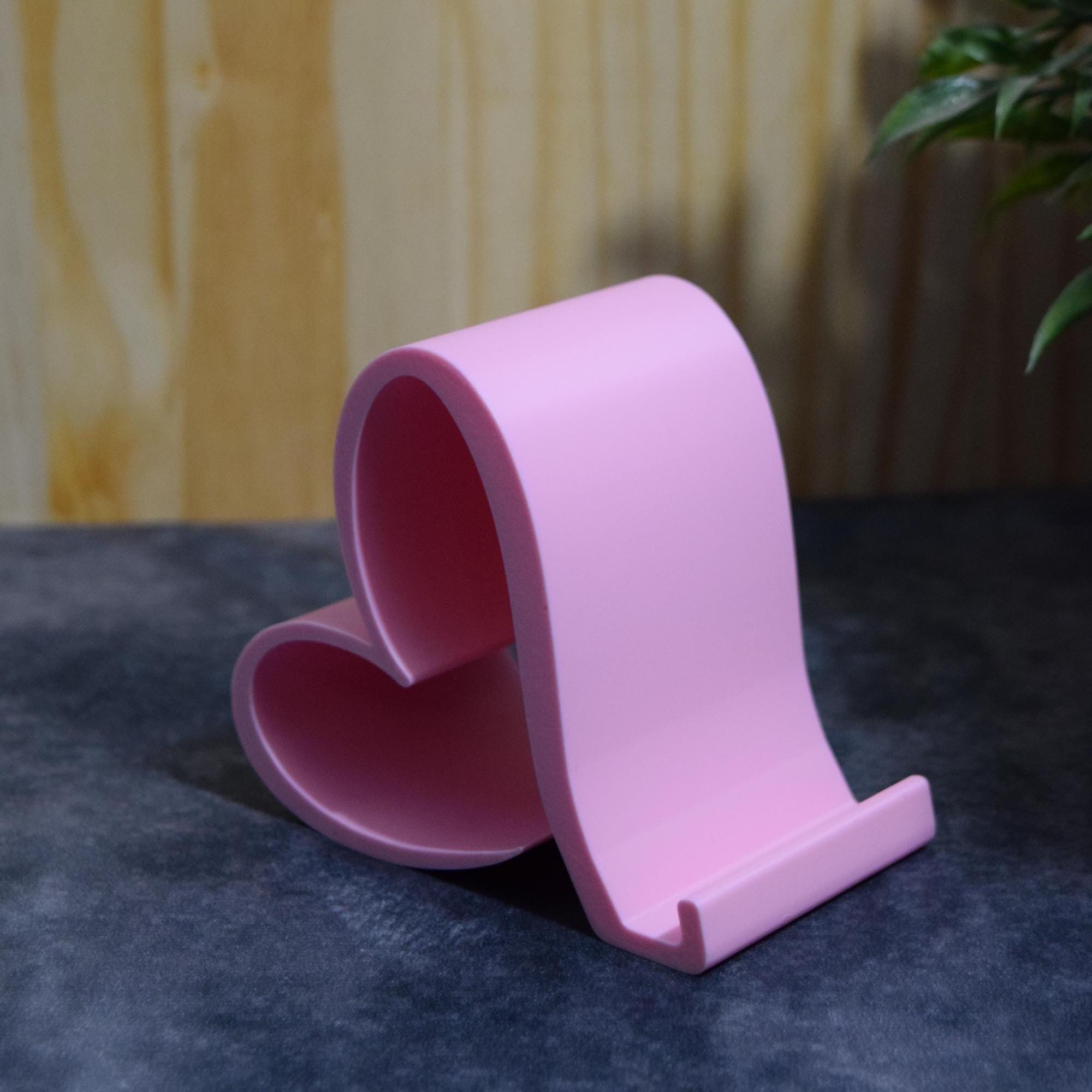 3d-printed Heart Phone Stand: Matte Pink PLA Valentine's Gift - Etsy