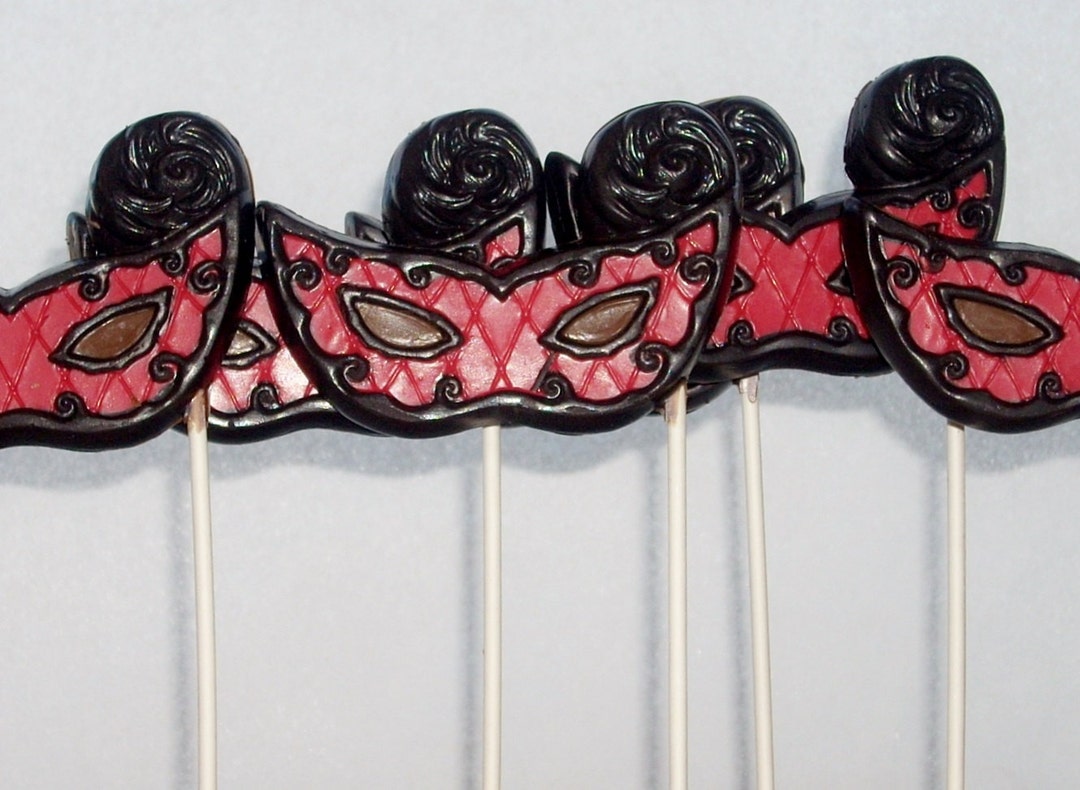Chocolate Mask With a Feather Lollipops/favors - Etsy