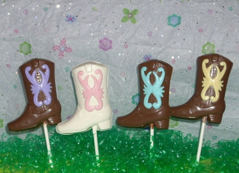 Chocolate Cowboy Boot Lollipops - Etsy