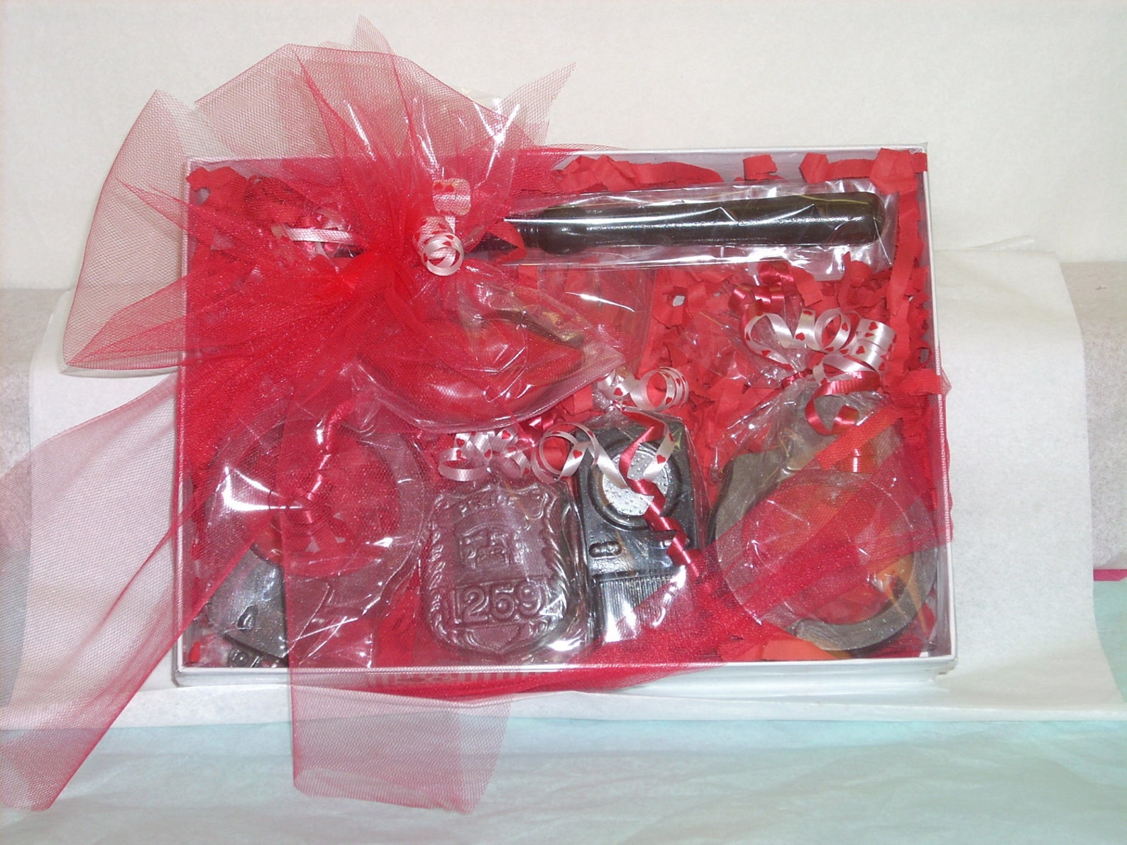 Chocolate Police Handcuffs Badge Night Stick and Walkie Talkie 5 Piece ...
