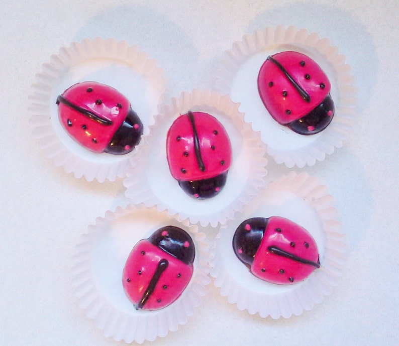 Chocolate Lady Bug Cupcake Toppers - Etsy