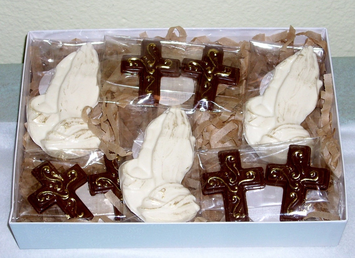 Chocolate Praying Hands and Crosses Baptism Confirmation - Etsy