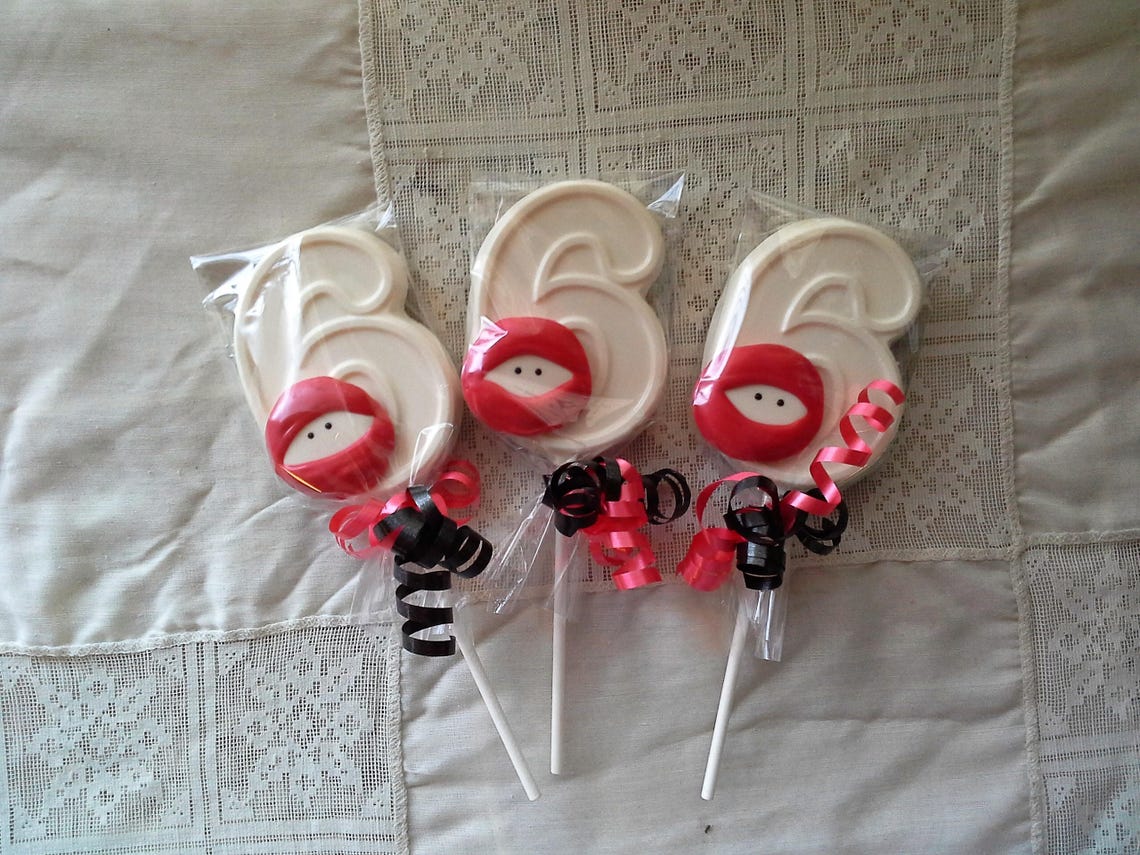 Ninja Number 6 Lollipop With a Ninja Mask - Etsy