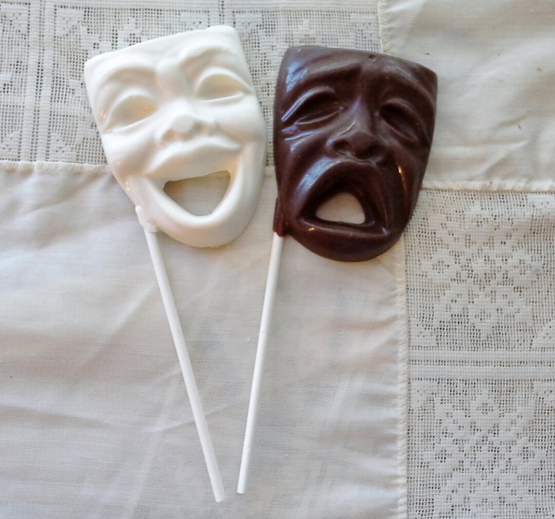 Chocolate Comedy Tragedy Mask Lollipops Drama Theatre - Etsy