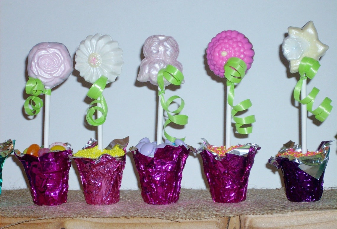 Spring Flower Lollipops in an Edible Flower Pot - Etsy