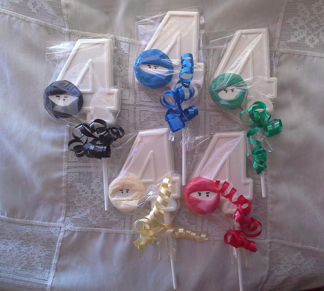 Ninja Number 4 Lollipop With a Ninja Mask - Etsy