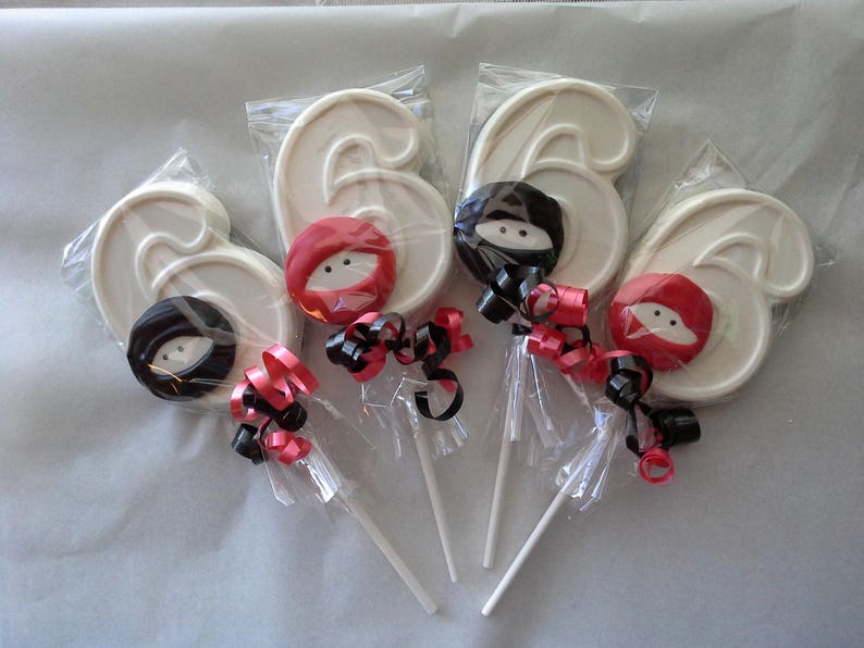Ninja Number 6 Lollipop With a Ninja Mask - Etsy