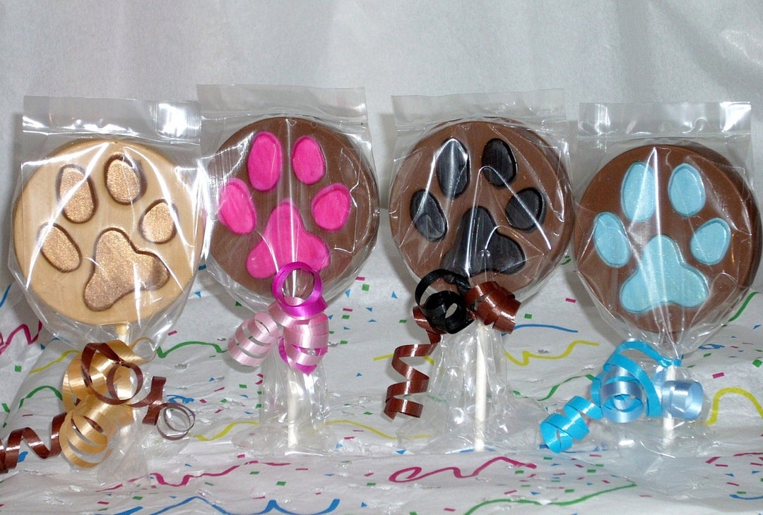 Chocolate Animal Paw Print Lollipops - Etsy
