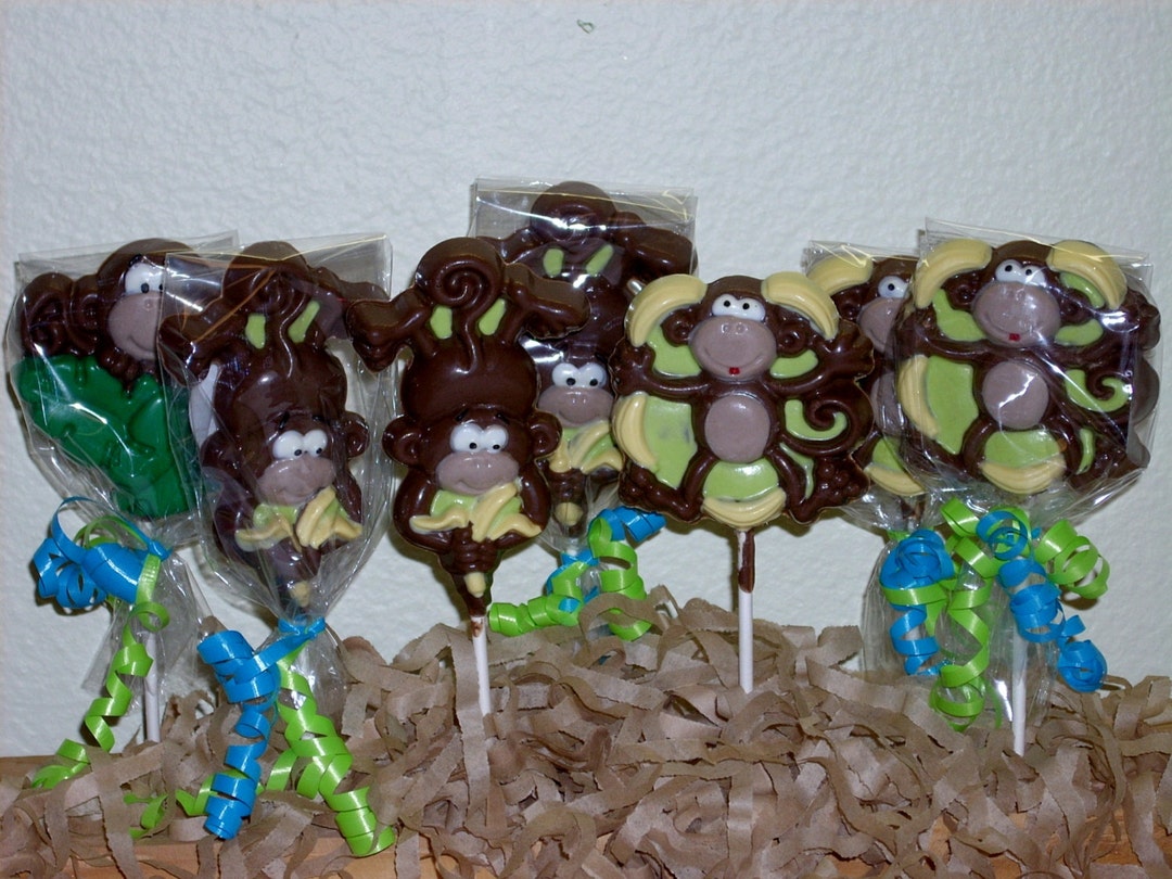 10 Jungle Monkey Lollipops - Etsy