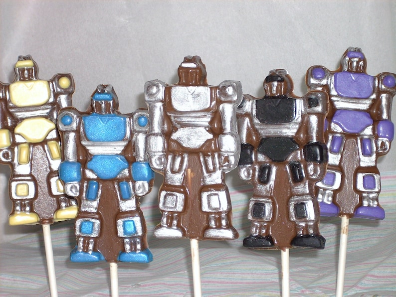 Chocolate Robot Lollipops - Etsy