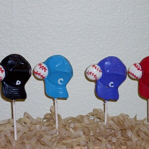 10 Chocolate Baseball Cap and Ball Lollipops - Etsy