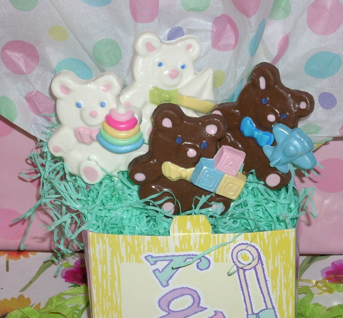 Teddy Bear Chocolate Lollipops Birthdays, Baby Showers - Etsy