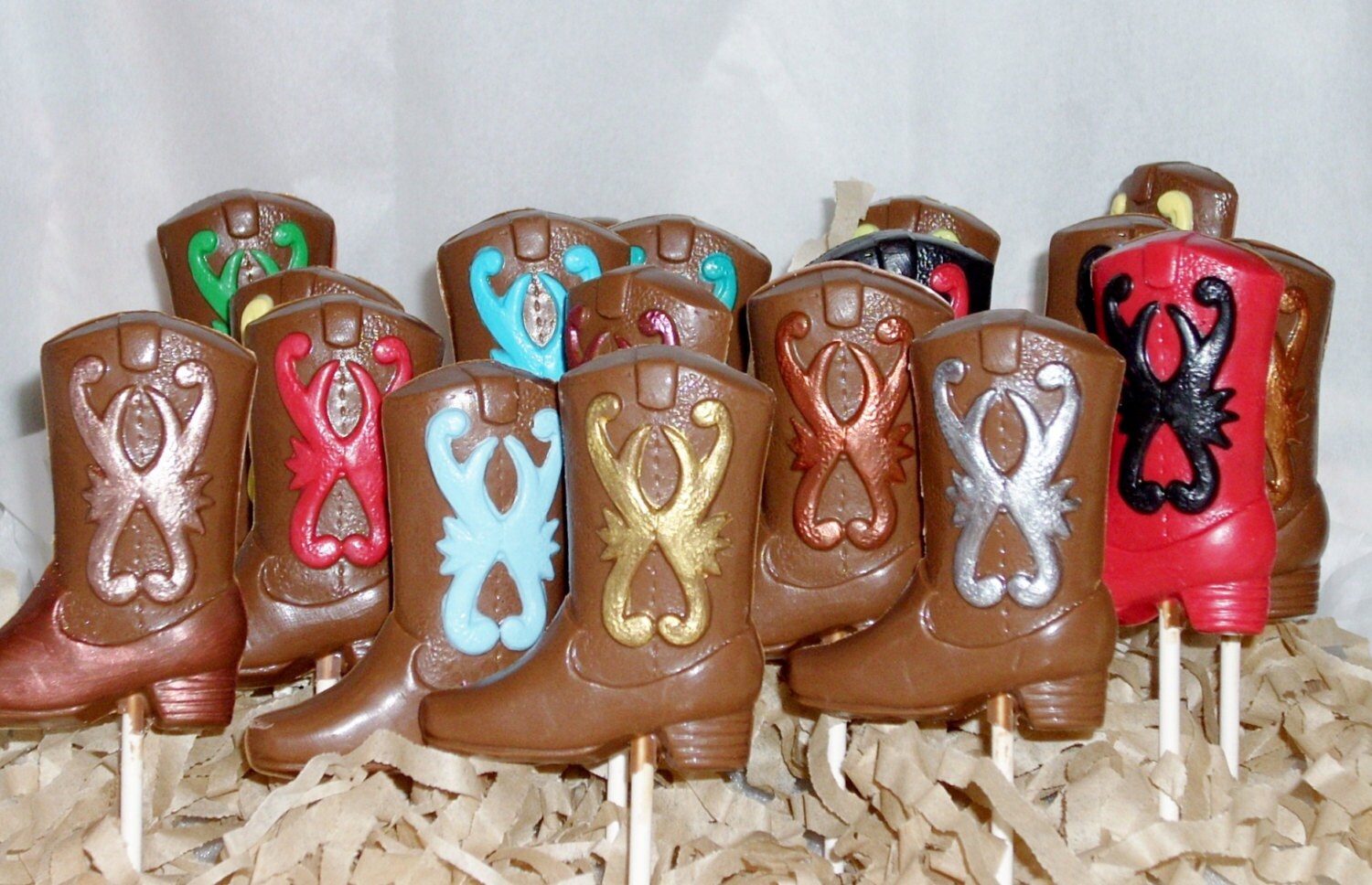 Chocolate Cowboy Boot Lollipops - Etsy