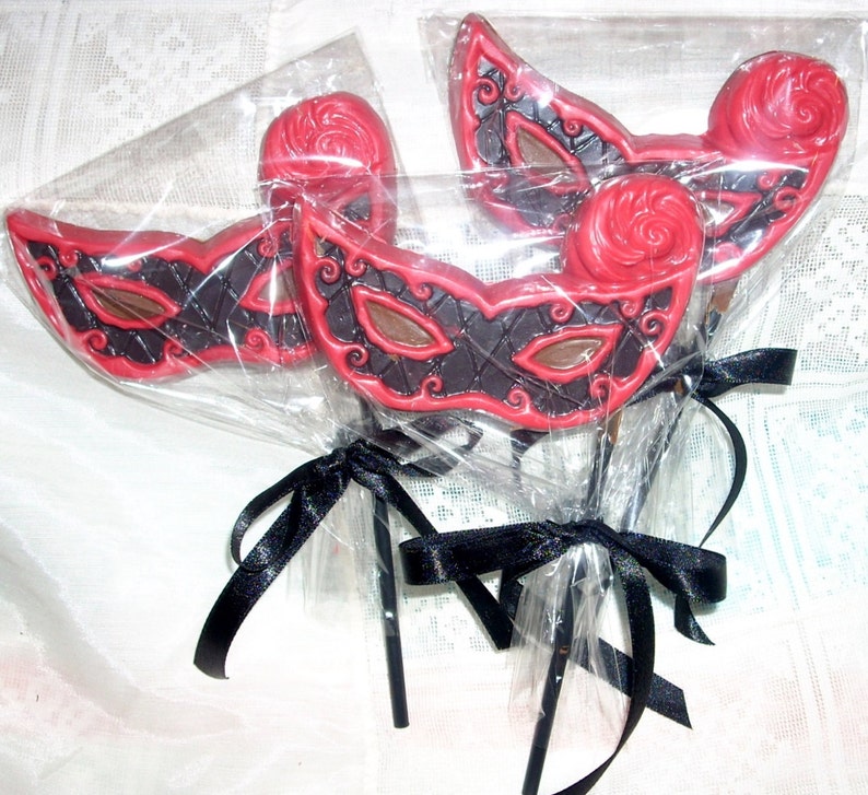 Chocolate Mask With a Feather Lollipops/favors - Etsy