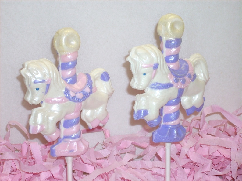 4 3D Carousel horse lollipops or favors | Etsy