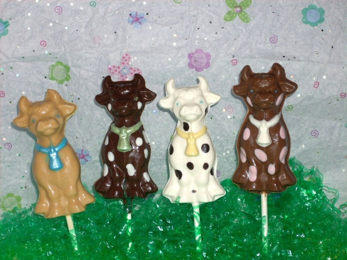 Chocolate Cow Lollipops - Etsy