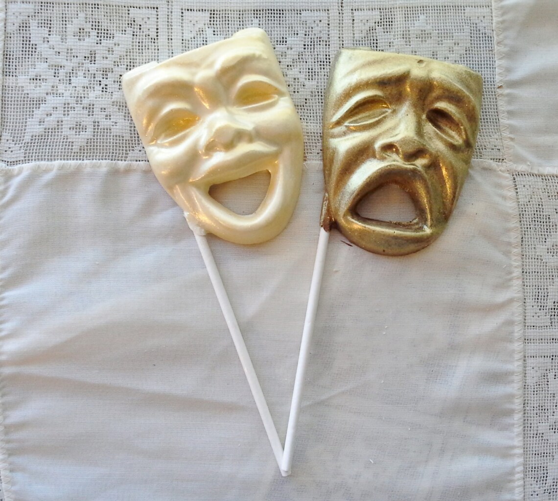 Chocolate Comedy Tragedy Mask Lollipops Drama Theatre - Etsy