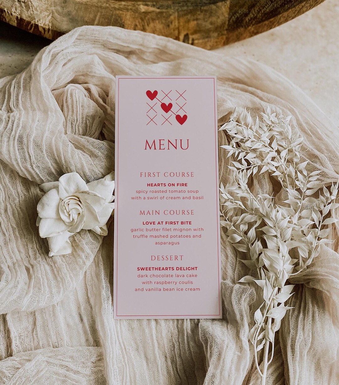 Valentine's Day Menu Template, Galantine's Day Menu, Minimalist ...