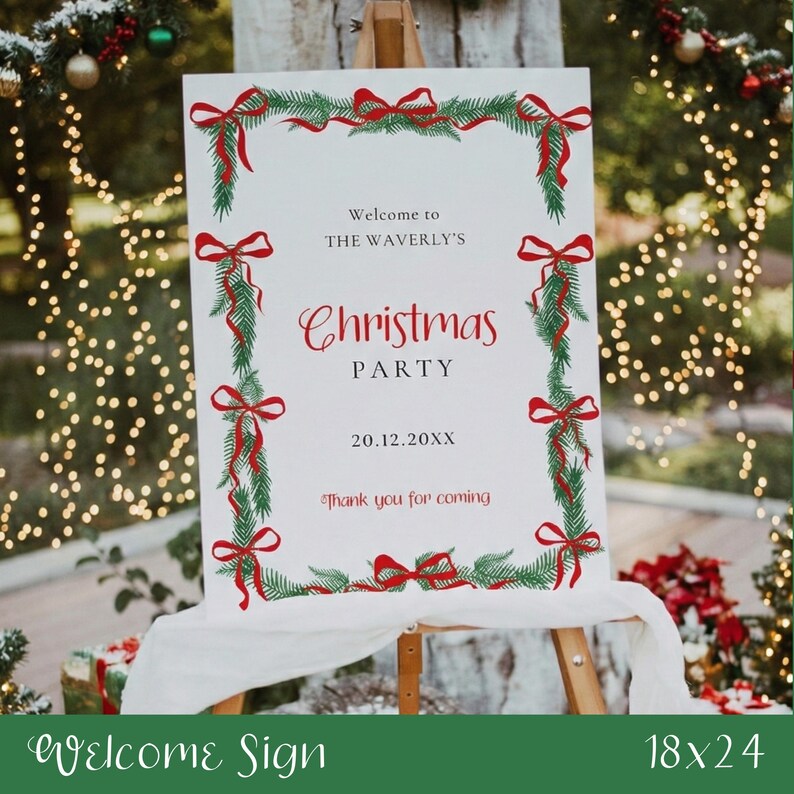 Christmas Bundle Template, Red Christmas Stationery, Editable Canva ...