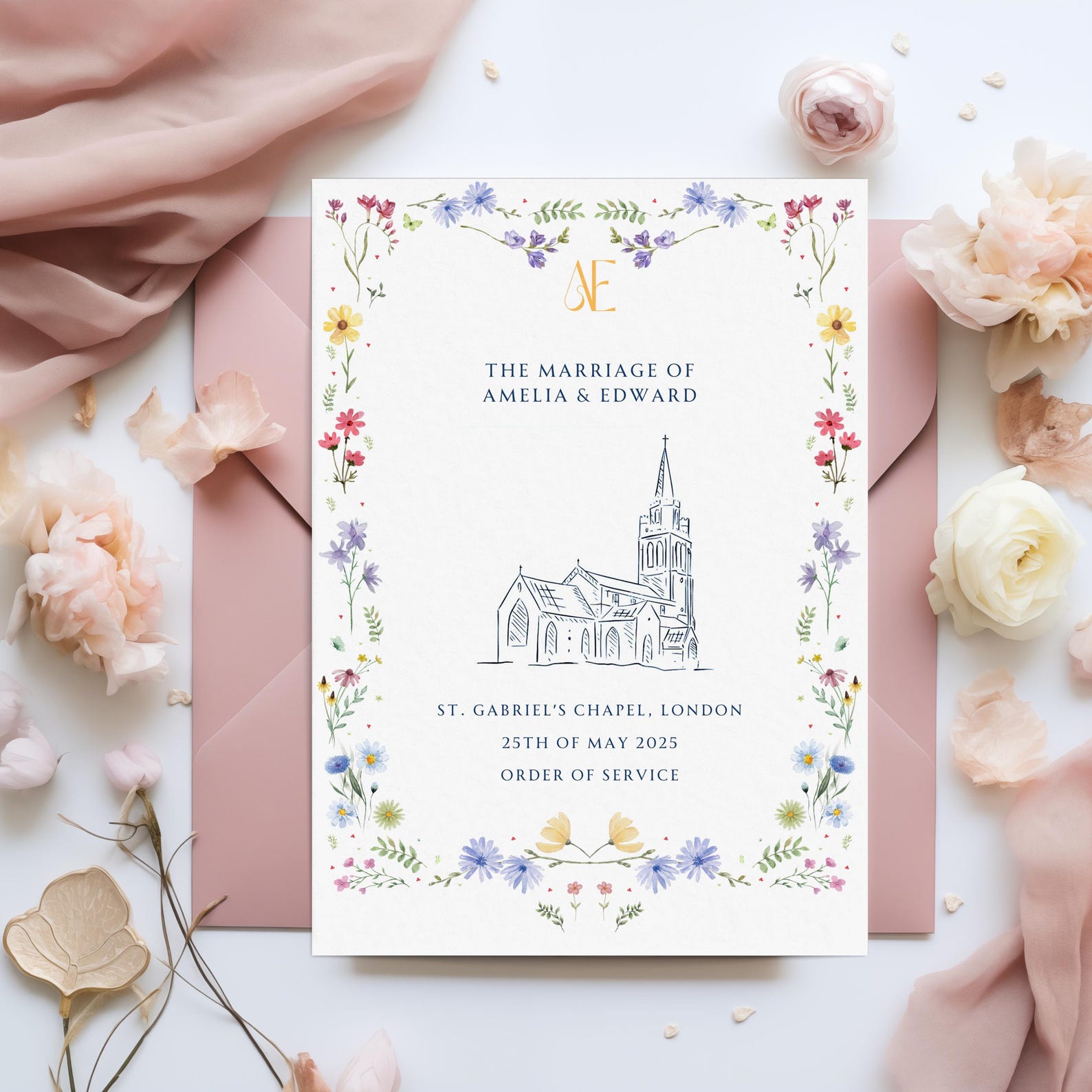 Editable Christian Wedding Invitation Template, Catholic Wedding Formal ...