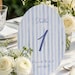 Blue Striped Oval Table Number Template Wedding Table Sign Editable ...