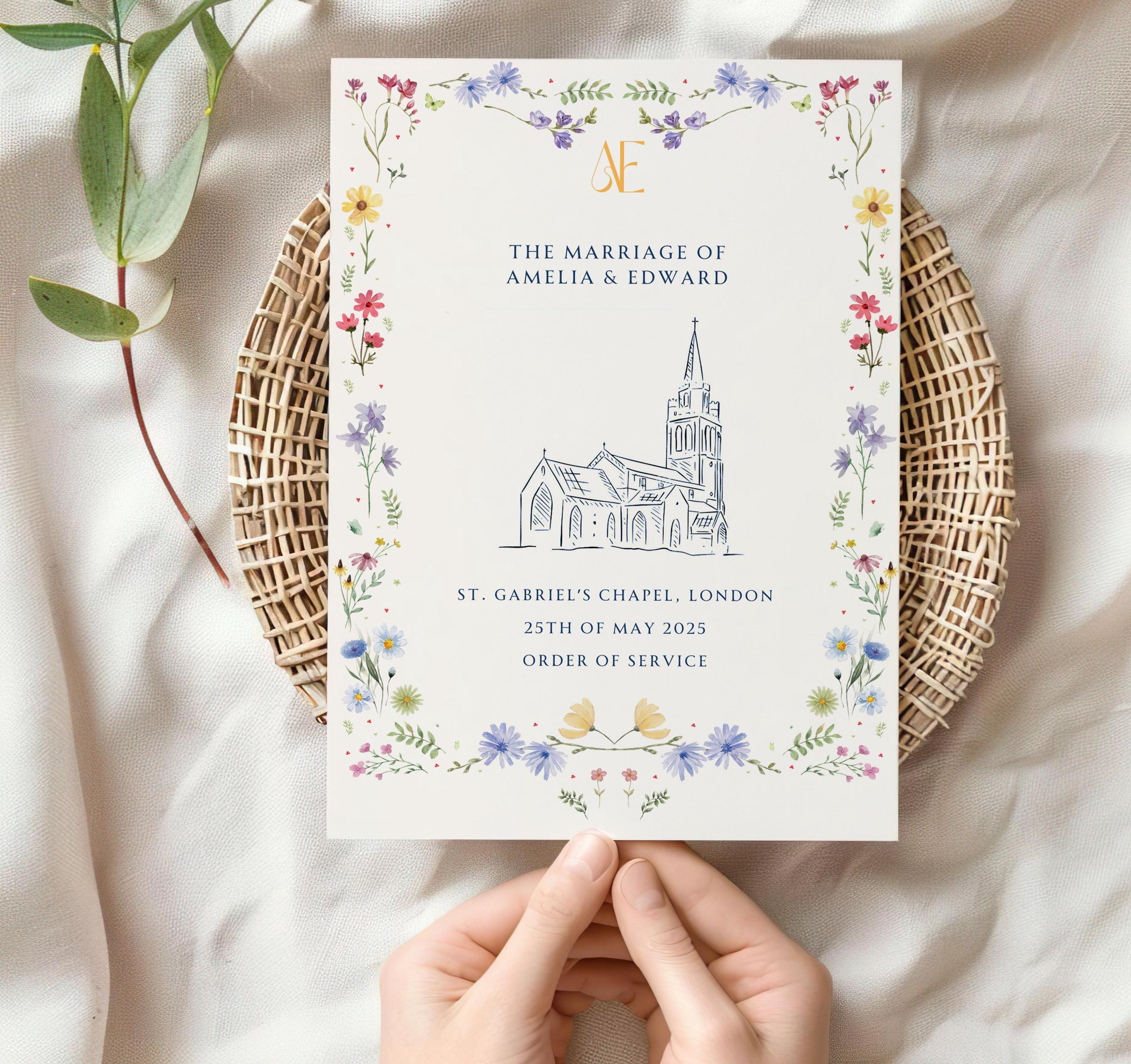 Editable Christian Wedding Invitation Template, Catholic Wedding Formal ...