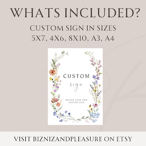 Wildflower Custom Sign, Floral Custom Sign, Boho Wildflower Wedding ...