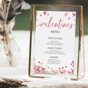 Valentines Bundle, Valentine's Day, Printable Dinner Menu, Valentine ...