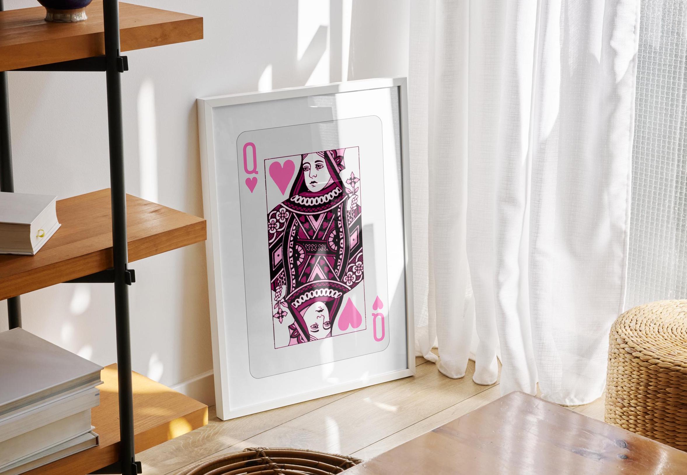 Hot Pink Playing Cards, Lucky Girl Playing Card, King of Hearts Playing ...