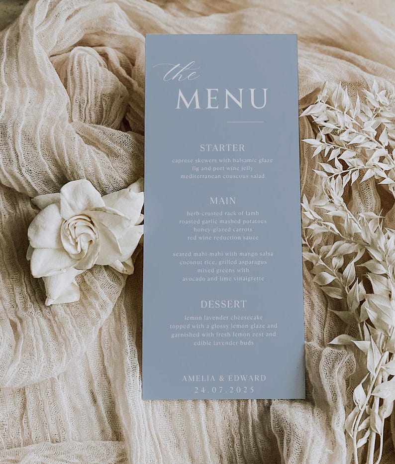 Slate Blue Wedding Invitation Suite, Wedding Invite Template Light Blue ...
