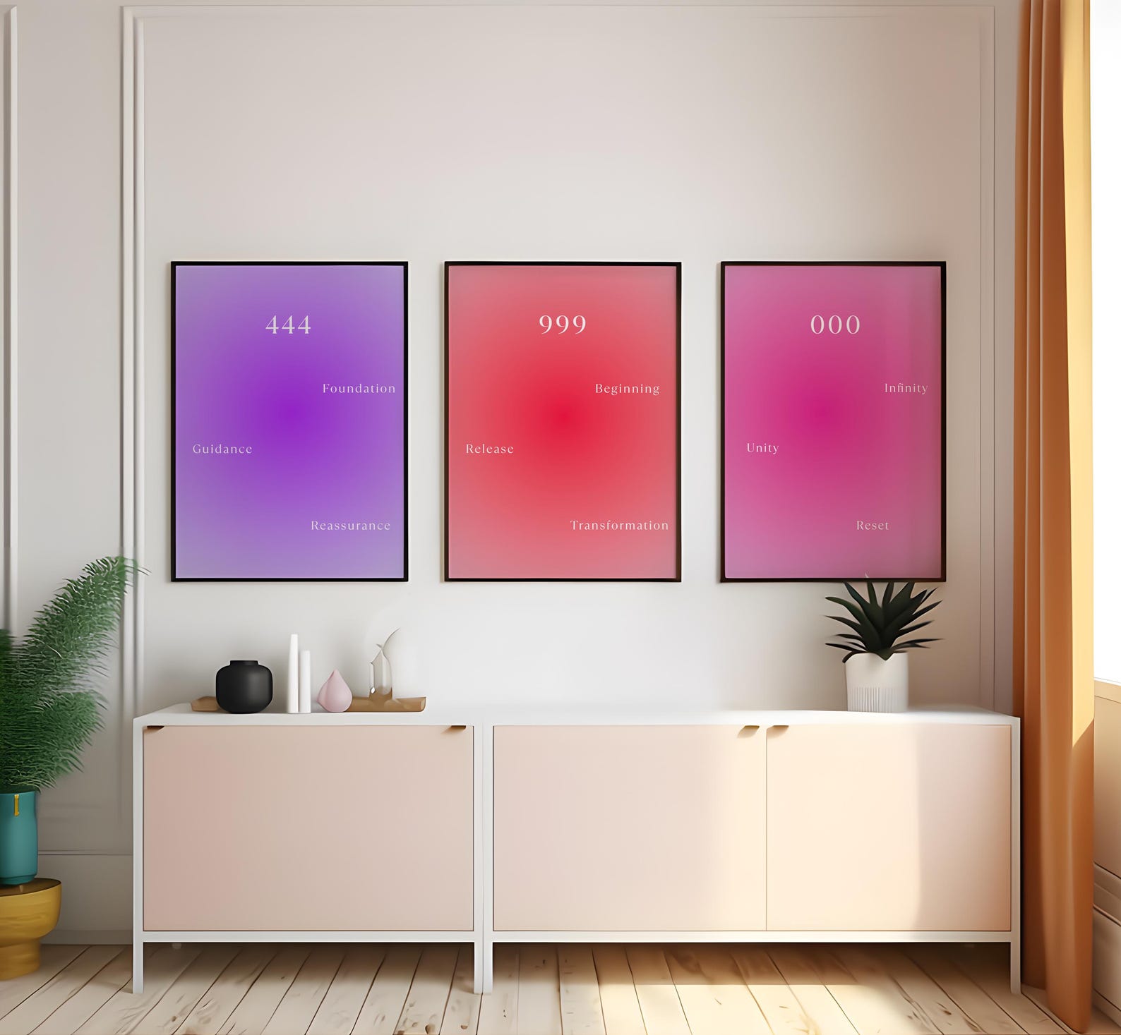 Angel Numbers Set | Gradient Wall Art | Aura Angel Number Posters ...