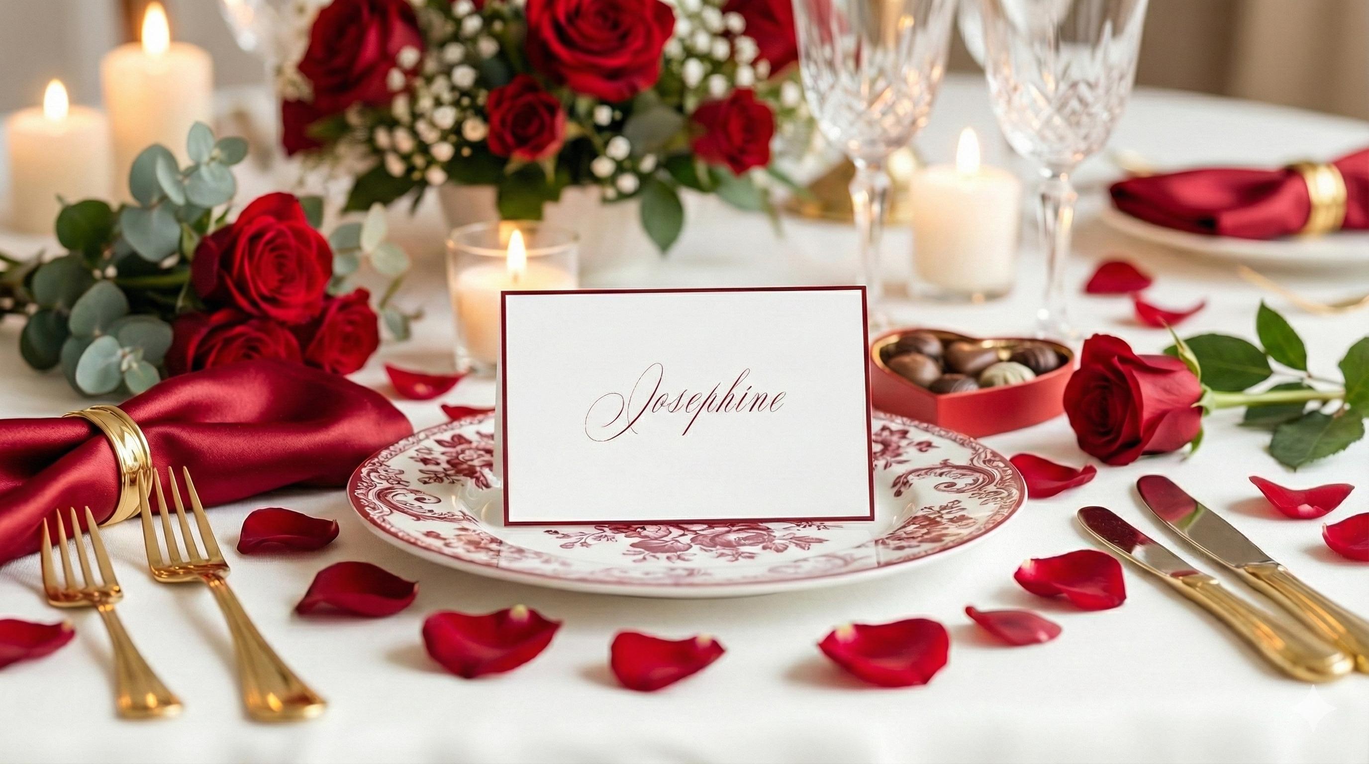 Valentines Day Menu + Place Card, Galantine's Day Menu, Minimalist ...