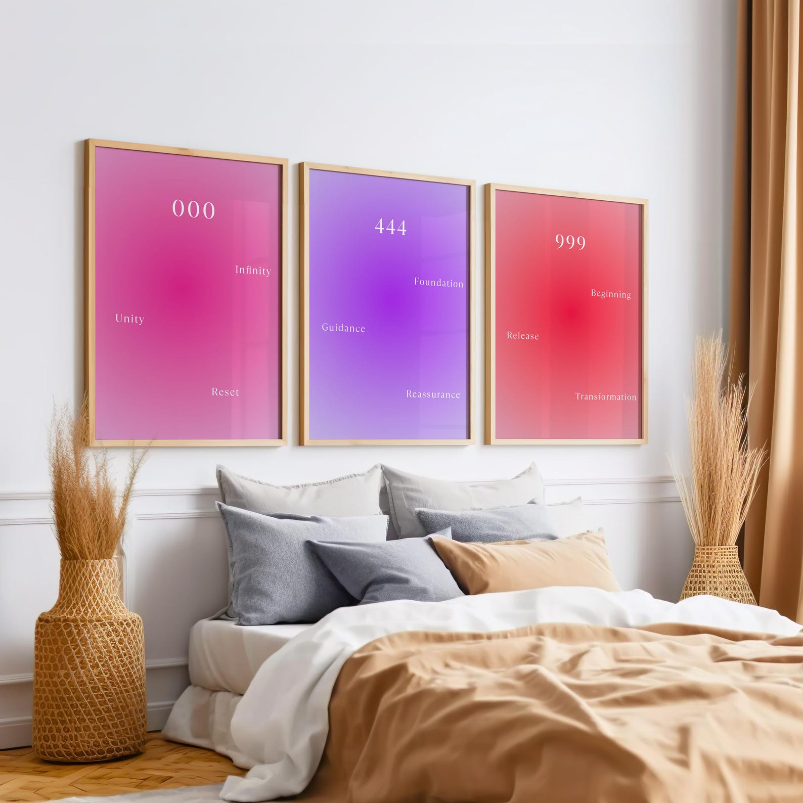 Angel Numbers Set | Gradient Wall Art | Aura Angel Number Posters ...