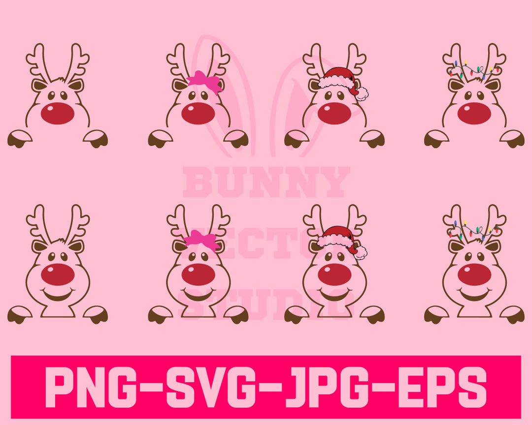 Cara de reno svg, reno svg, feliz navidad svg, niña reno svg, nombres ...