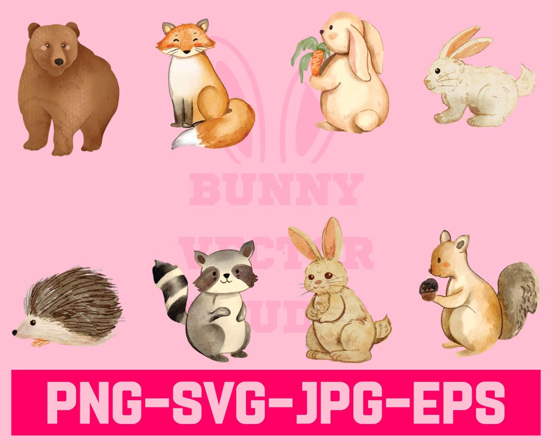 Woodland Animals Svg, Safari Animals Svg, Zoo Animals Svg, Woodland ...